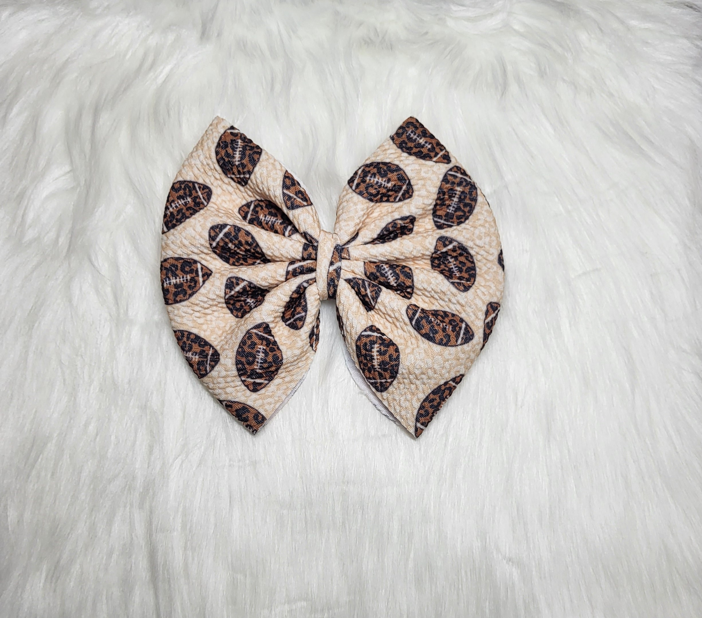 Football Hair Bows, Cheetah Football Hair Bows, Girl Hair Bows, Baby ...