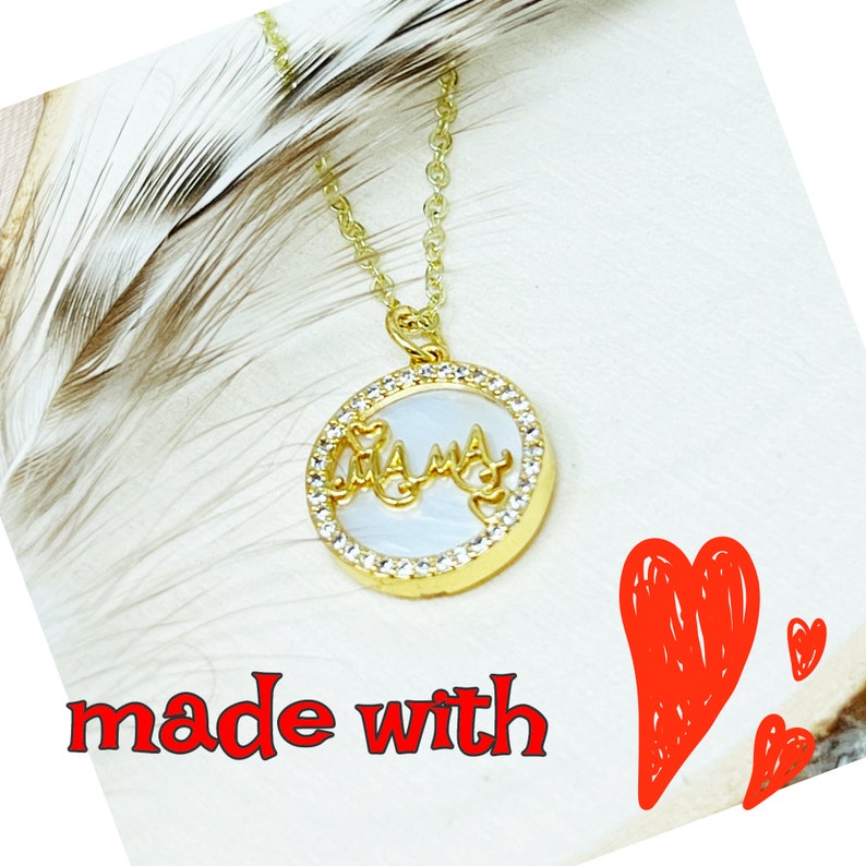 Mama Necklace, Gold Dainty Mom Necklace, Gold Coin Necklace, Mommy ...