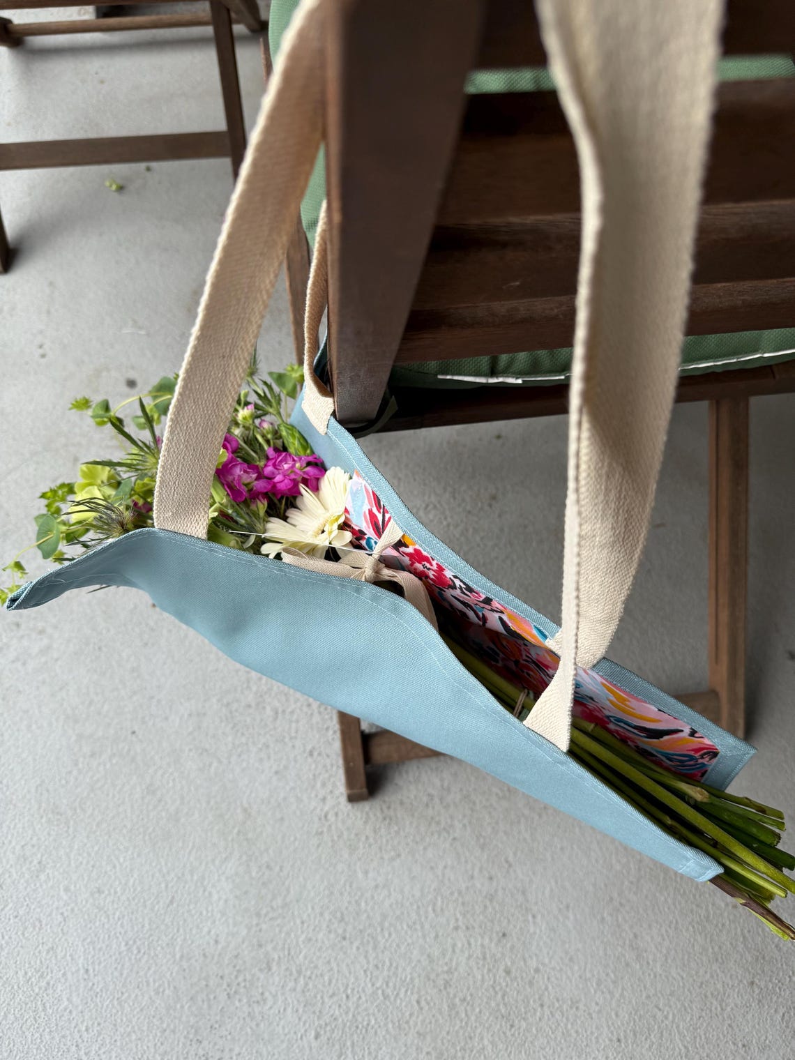 Fresh Cut Flower Tote, Flower Carrier With Pocket, Canvas Bag, Florist ...