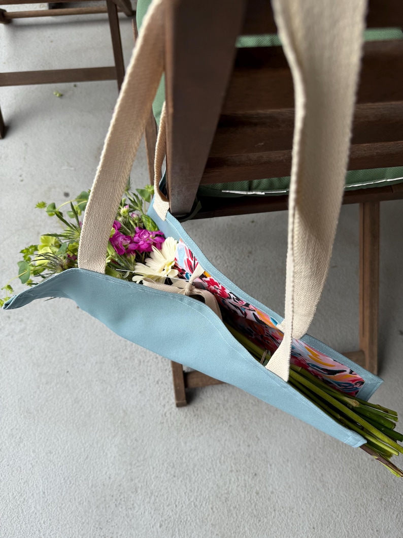 Fresh Cut Flower Tote, Flower Carrier With Pocket, Canvas Bag, Florist ...