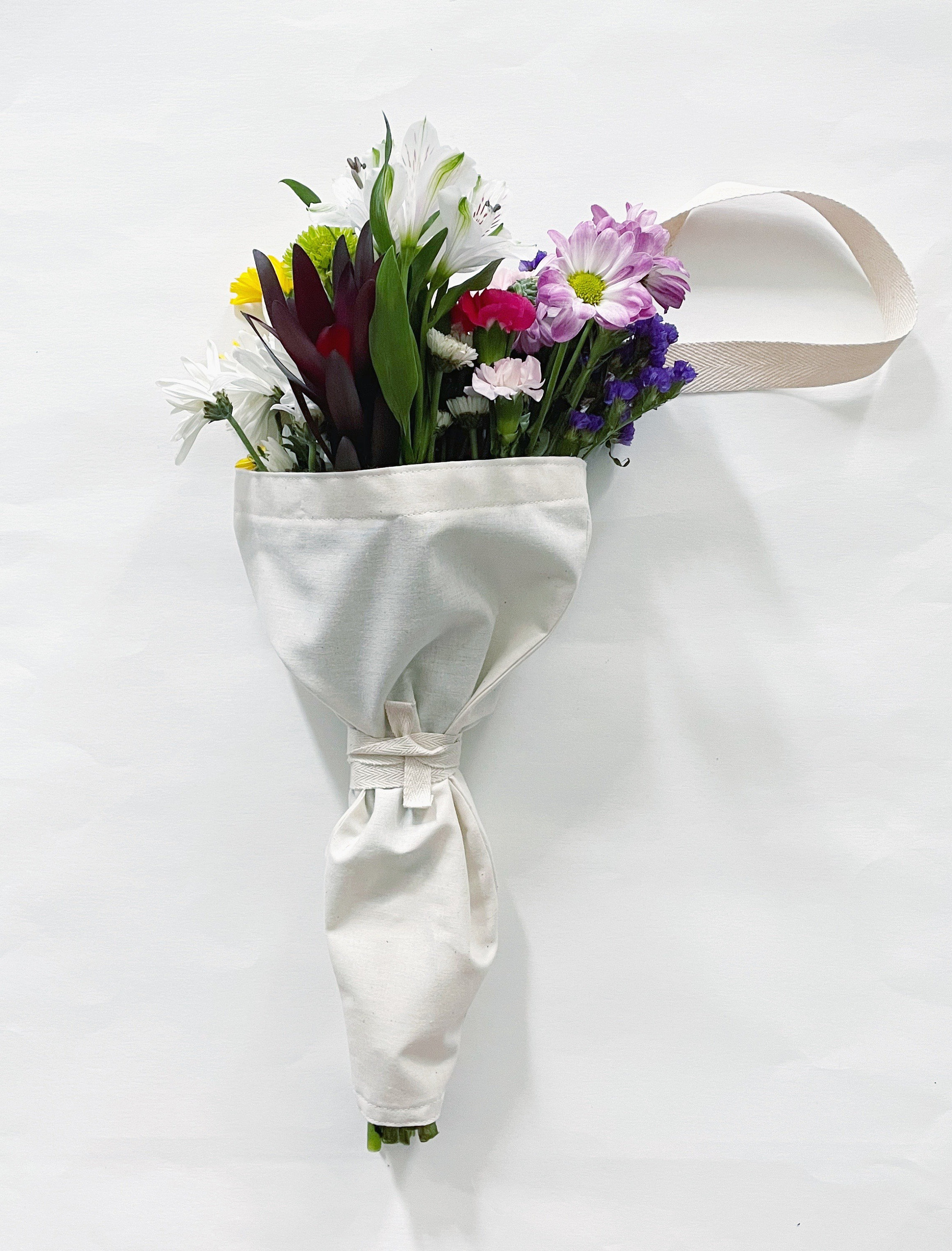 Handmade Flower Satchel, Bouquet Carrier Wraps, Floral Tote Bag ...