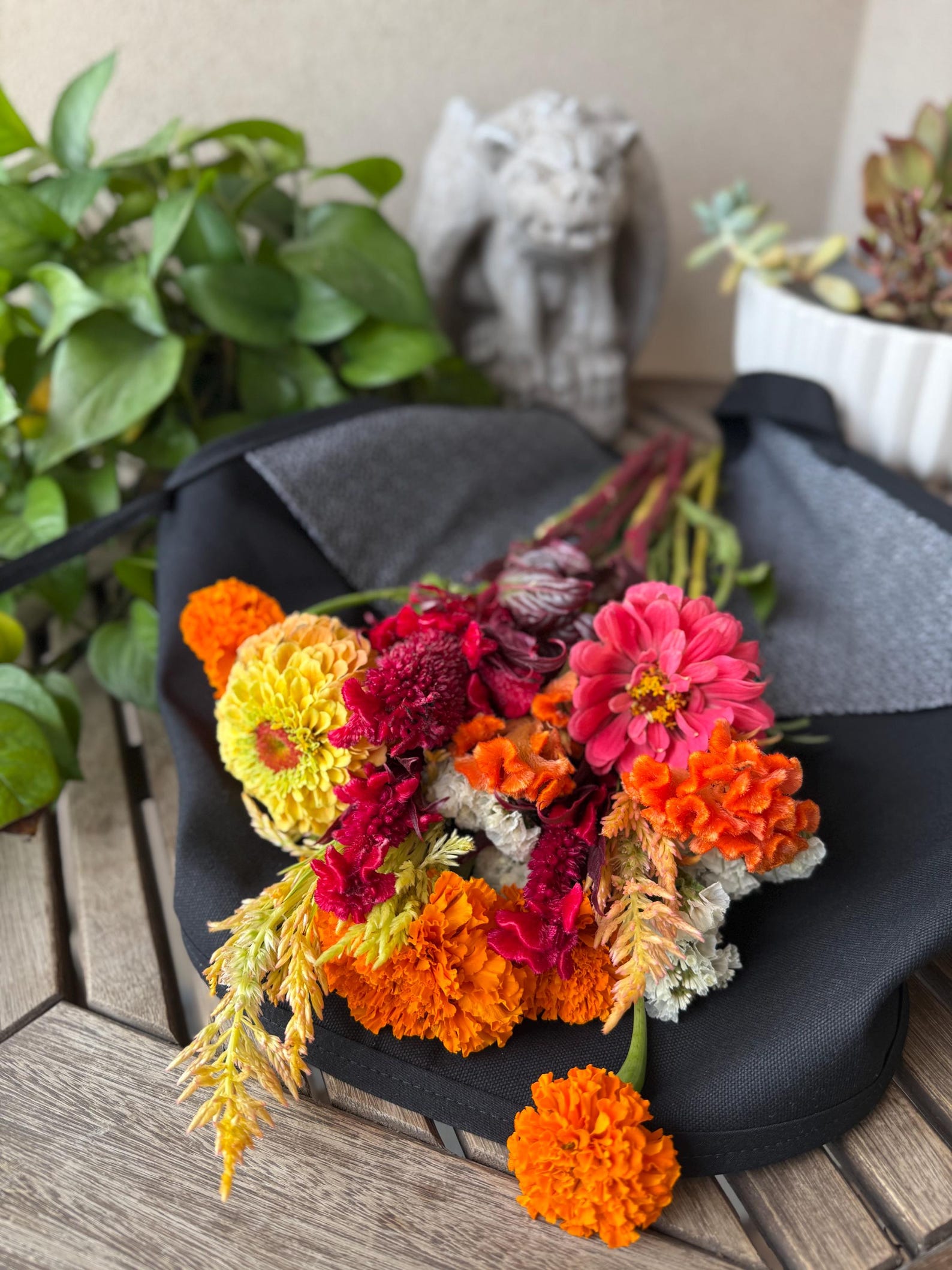 Fresh Cut Flower Tote, Lay Flat Flower Carrier With Pocket, Canvas Bag ...
