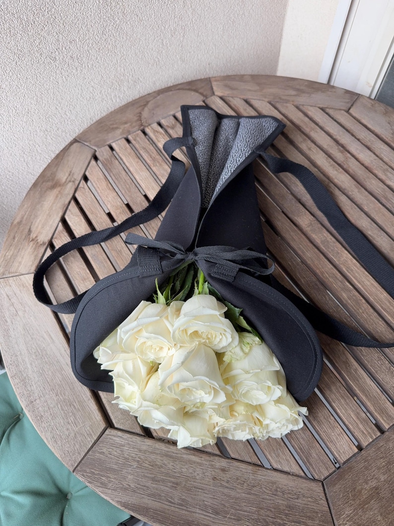 Fresh Cut Flower Tote, Lay Flat Flower Carrier With Pocket, Canvas Bag ...