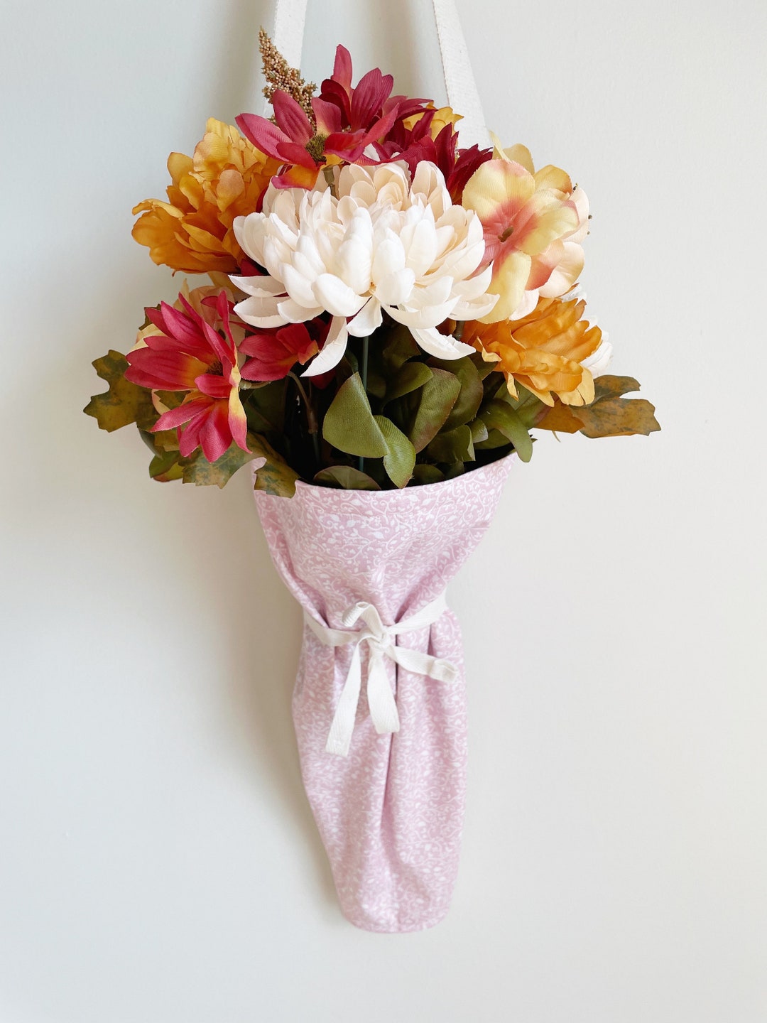 Handmade Flower Satchel, Bouquet Carrier Wraps, Floral Tote Bag ...