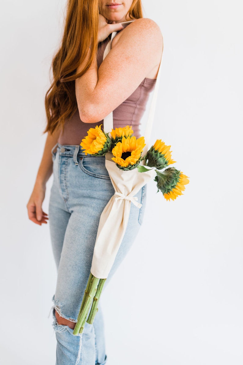 Canvas Flower Satchel, Bouquet Carrier Wrap, Florist Flower Tote Bag ...
