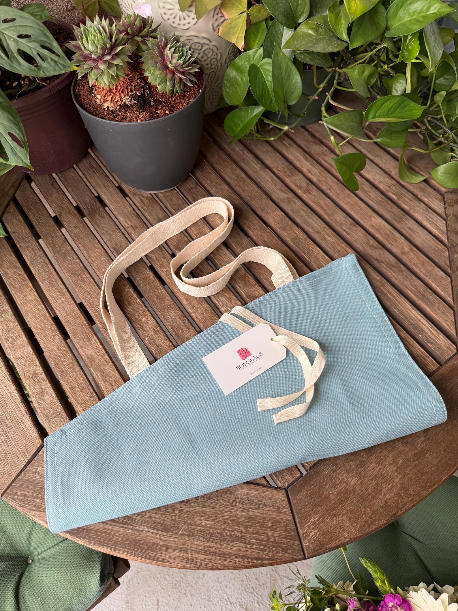Fresh Cut Flower Tote, Flower Carrier With Pocket, Canvas Bag, Florist ...