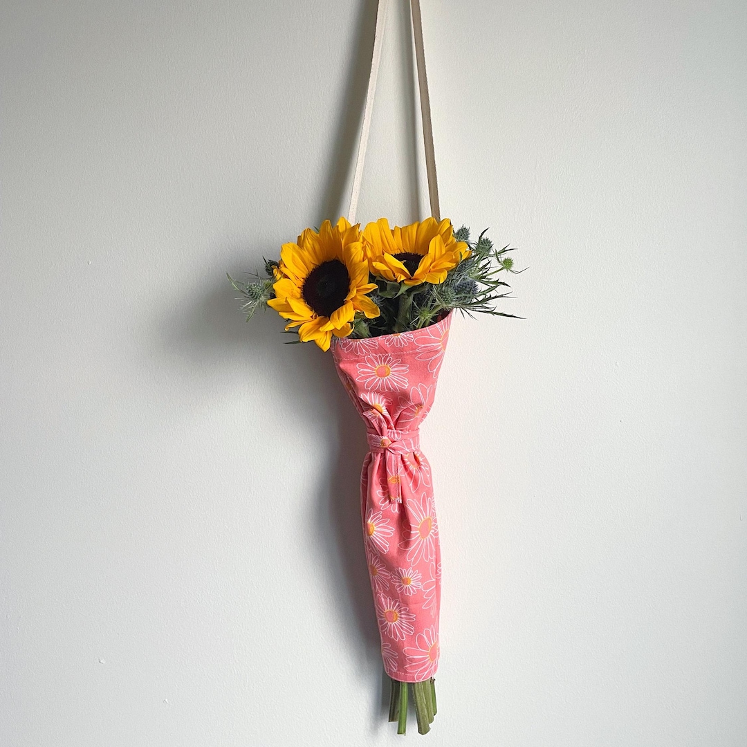 Handmade Flower Satchel, Bouquet Carrier Wraps, Floral Tote Bag ...