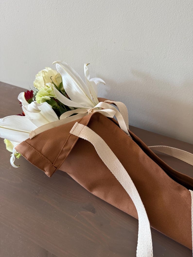 Fresh Cut Flower Tote, Lay Flat Flower Carrier With Pocket, Canvas Bag ...