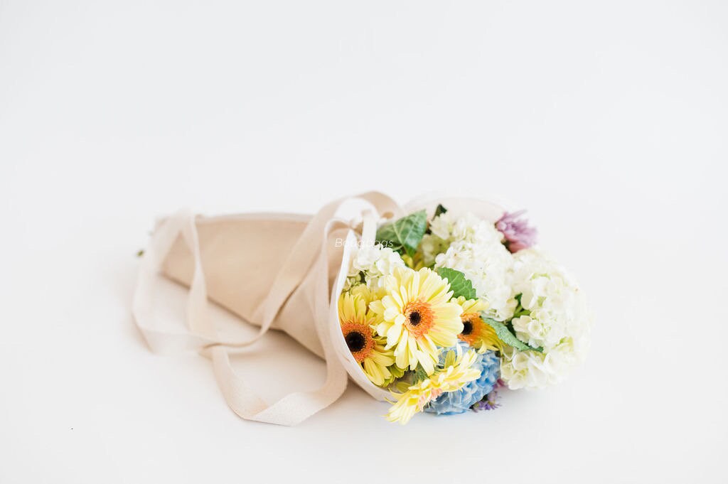 Fresh Cut Flower Tote, Lay Flat Flower Carrier With Pocket, Canvas Bag ...