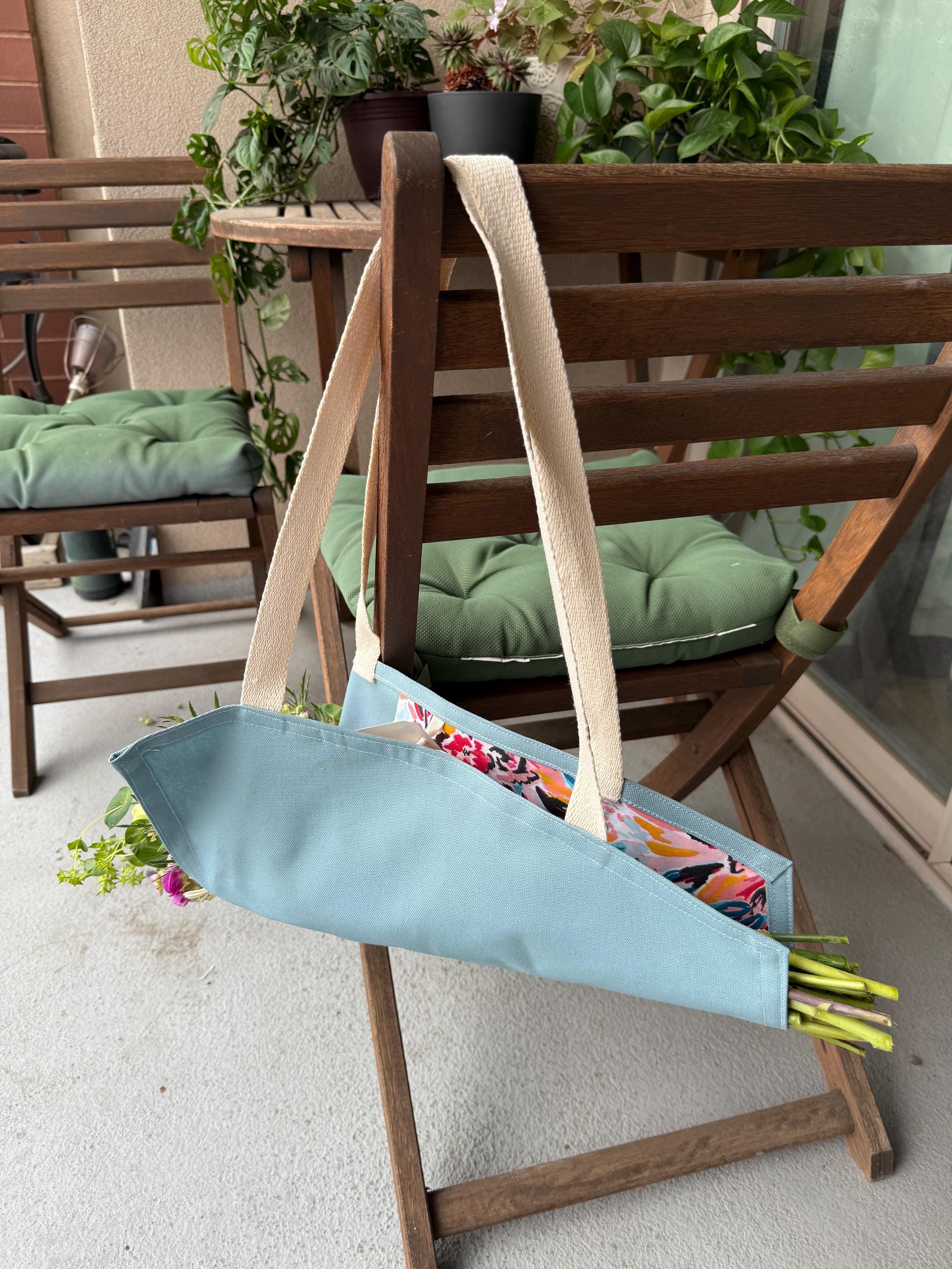 Fresh Cut Flower Tote, Flower Carrier With Pocket, Canvas Bag, Florist ...