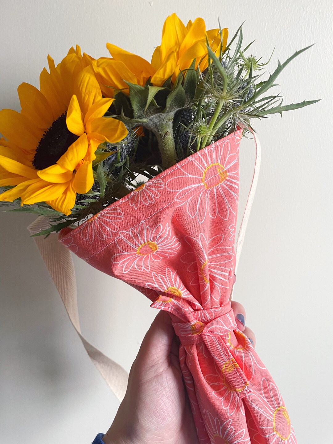 Handmade Flower Satchel, Bouquet Carrier Wraps, Floral Tote Bag ...