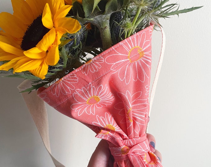 Handmade Flower Satchel, Bouquet Carrier Wraps, Floral Tote Bag ...