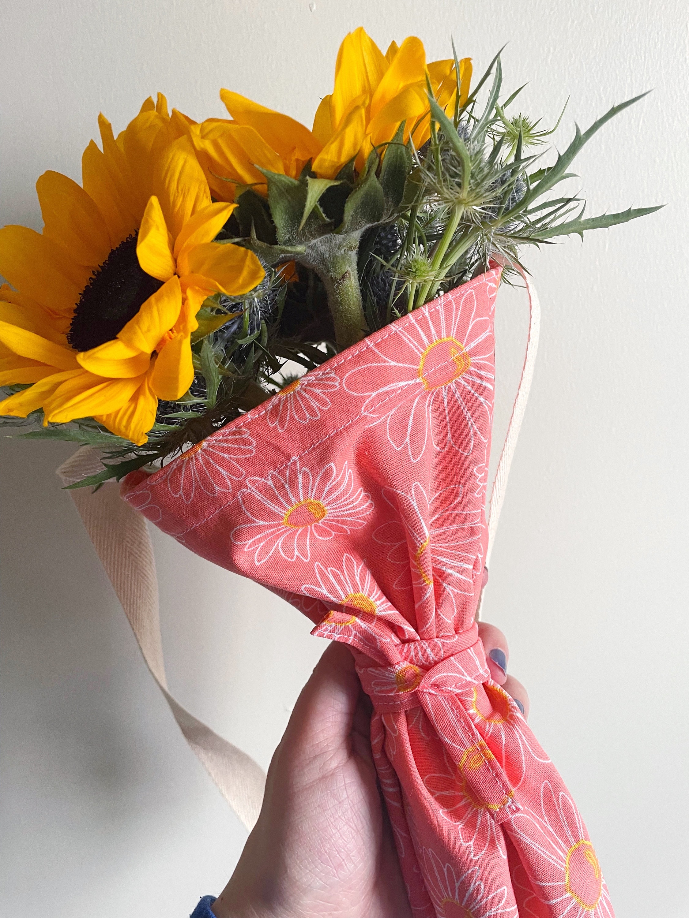 Handmade Flower Satchel, Bouquet Carrier Wraps, Floral Tote Bag ...