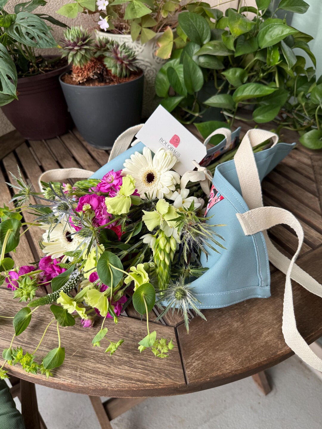 Fresh Cut Flower Tote, Flower Carrier With Pocket, Canvas Bag, Florist ...