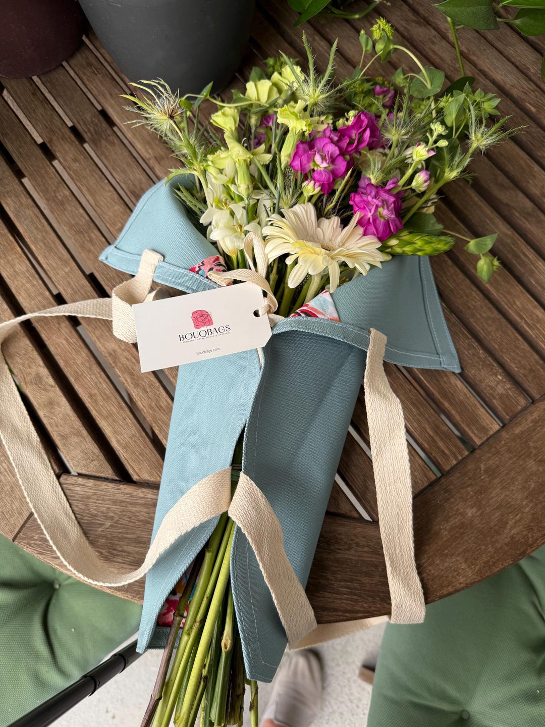 Fresh Cut Flower Tote, Flower Carrier With Pocket, Canvas Bag, Florist ...