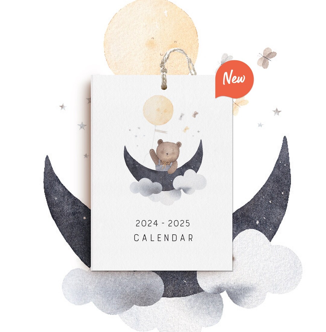 2024-2025 Nursery Calendar, Kids Monthly Calendar, Art Calendar, Kids ...