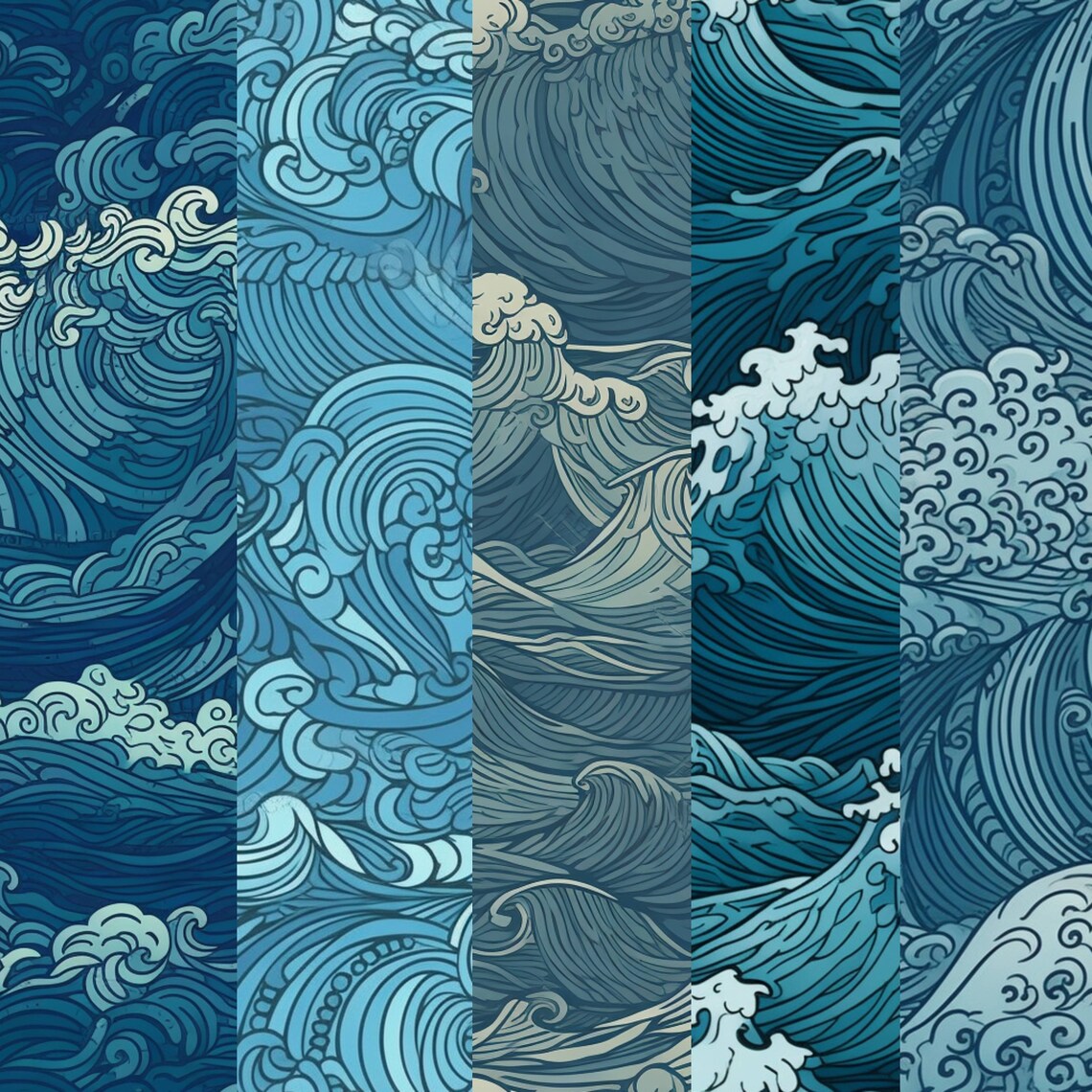 Digital Download - Ocean Waves Patterns - Etsy