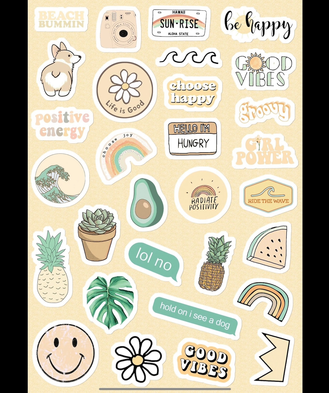 Aesthetic 25 Piece Sticker Set - Etsy