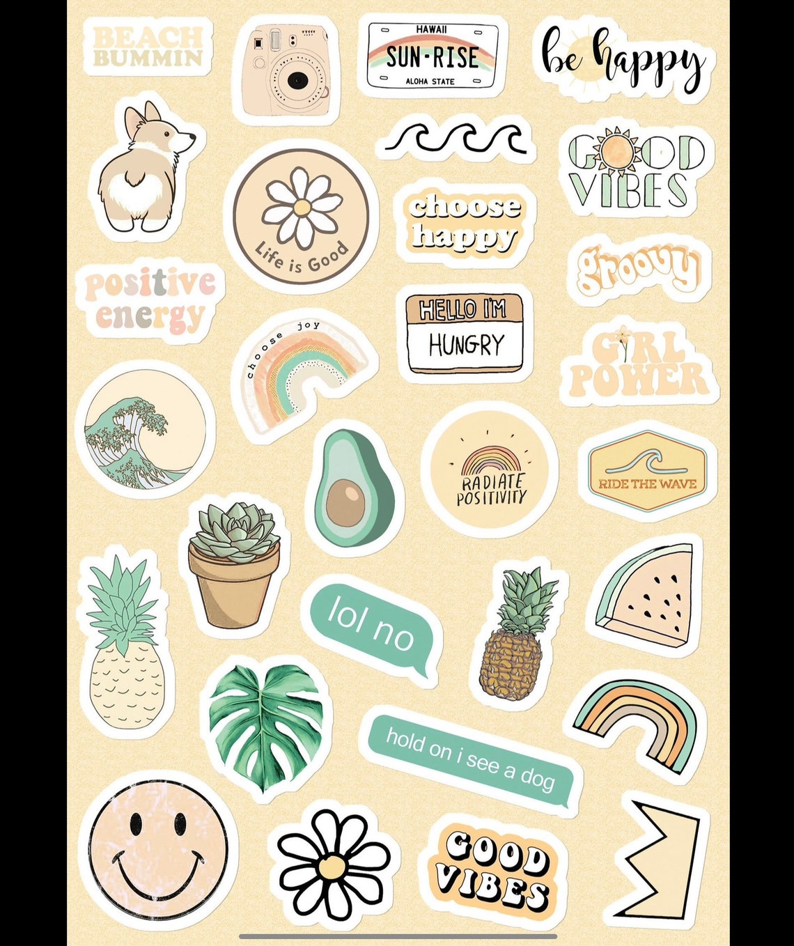 Aesthetic 25 Piece Sticker Set - Etsy