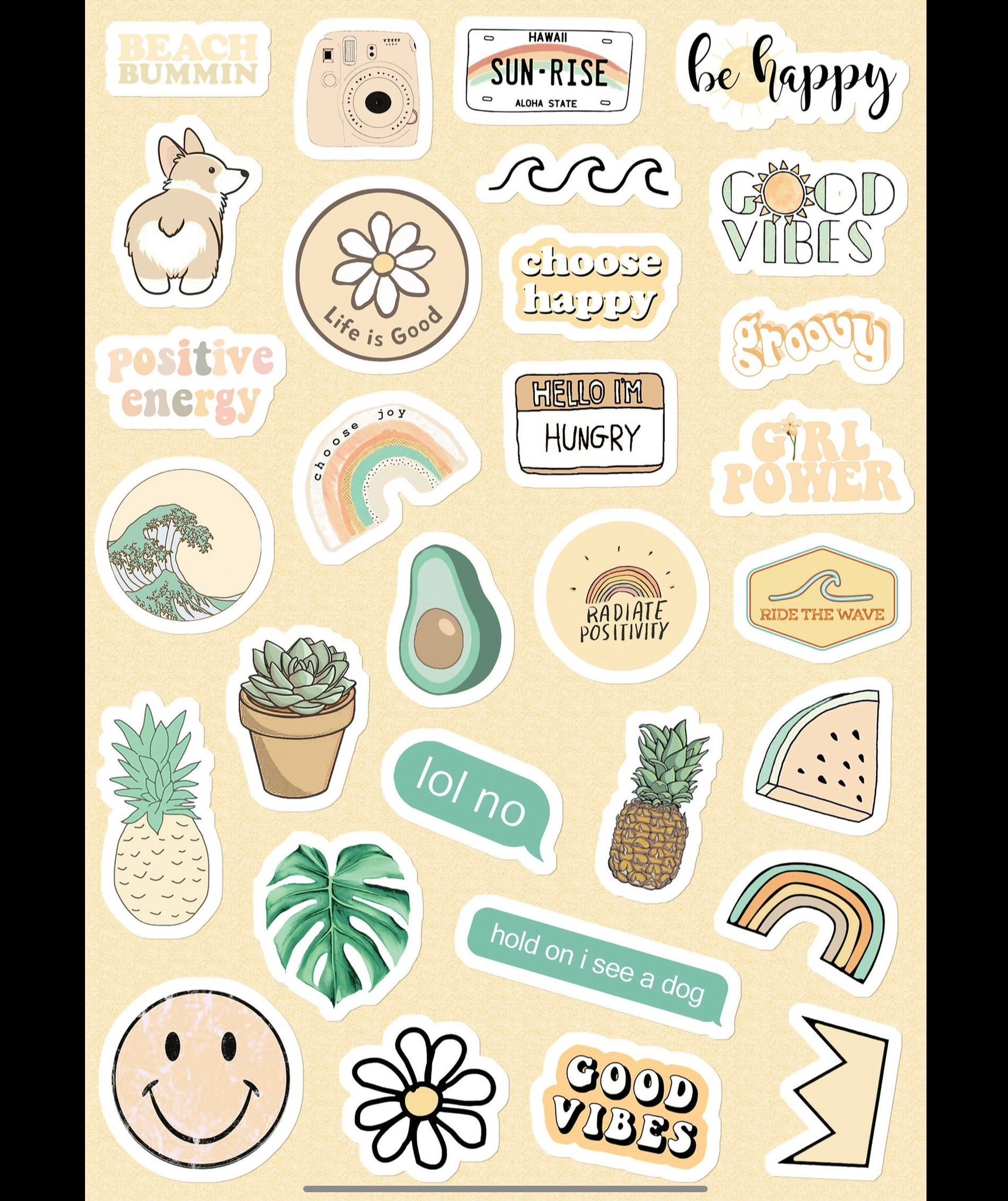 Aesthetic 25 Piece Sticker Set - Etsy