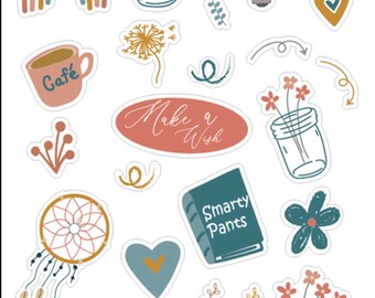 Aesthetic 25 Piece Sticker Set - Etsy