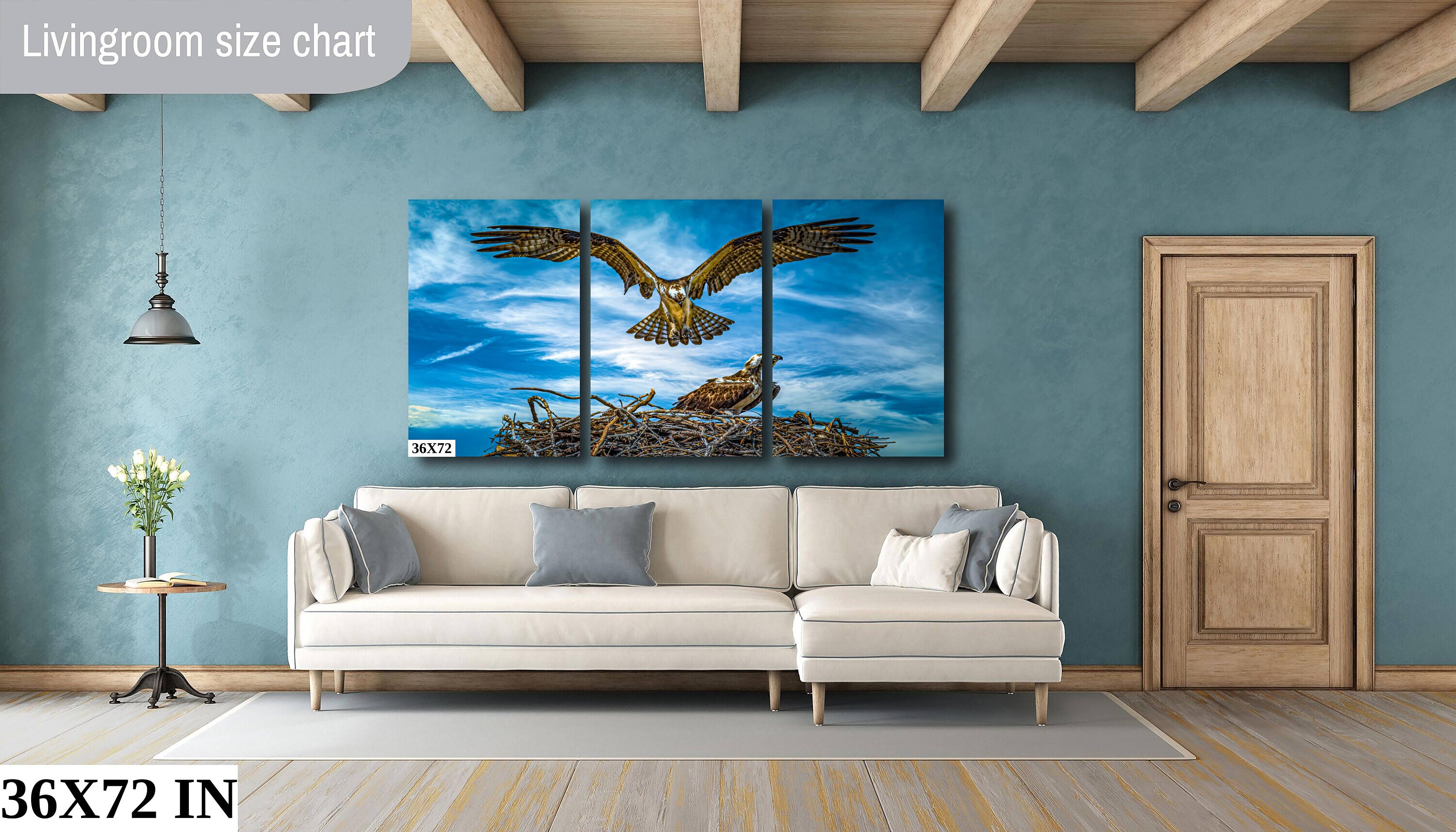 Osprey Print Wall Art Home Office Wall Decor Man Cave Osprey Canvas ...
