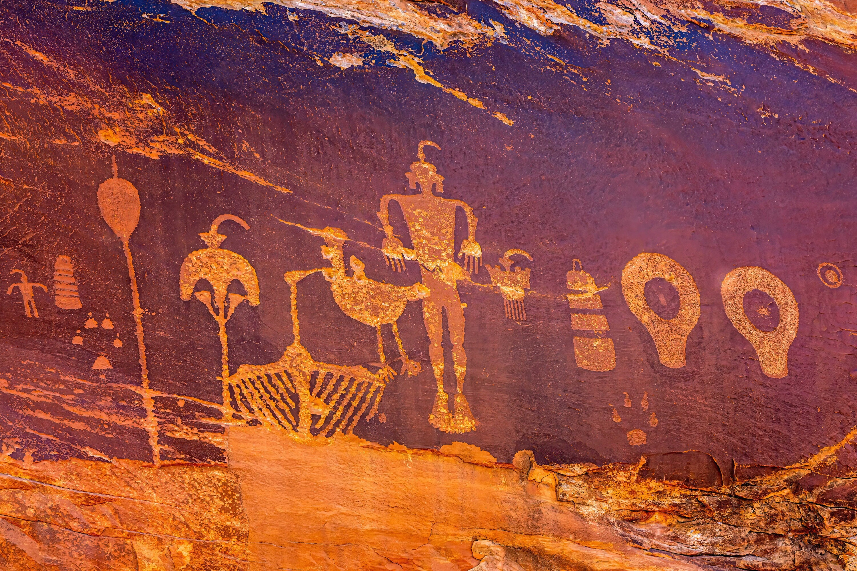 Wolfman Petroglyph Panel Wall Art Comb Ridge Ruin Butler Wash Utah ...