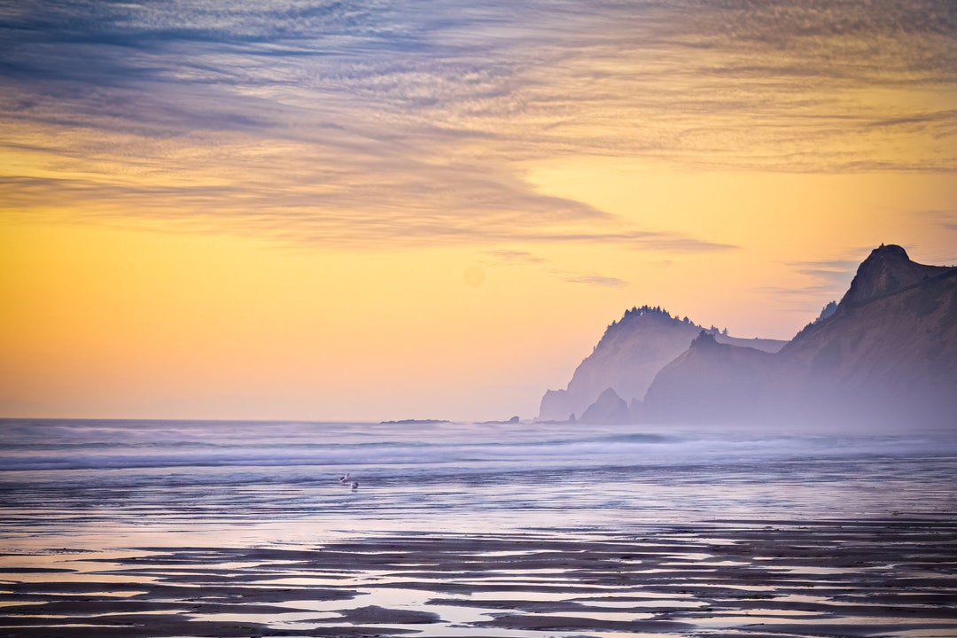 Oregon Coast Wall Art Roads End Sunset Photo Office Wall Decor Guest ...