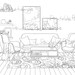 4 Interior Design Detailed Printable Coloring Pages, Lifelike, PDF, PNG ...