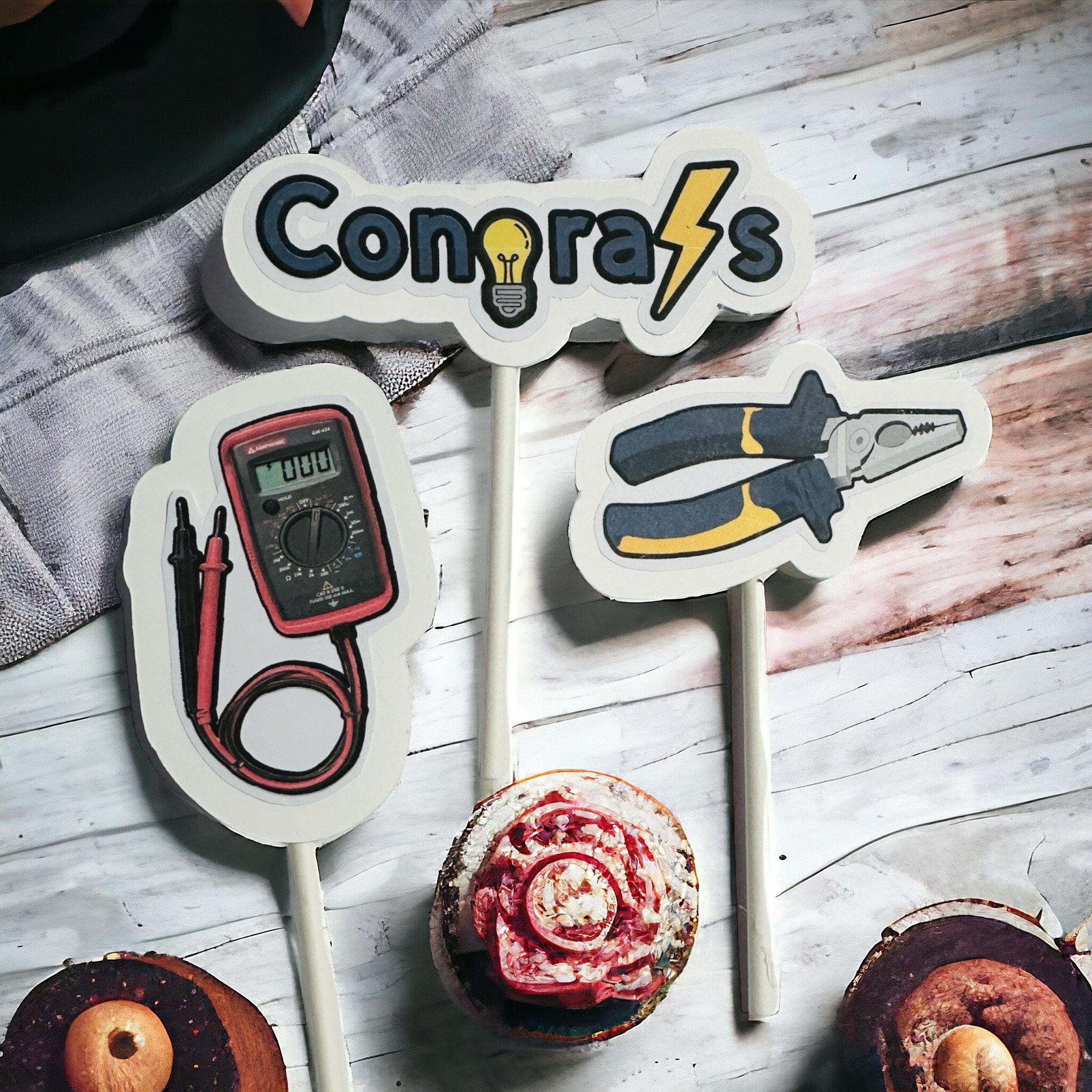 36 Electrician Themed Cupcake Toppers - Etsy