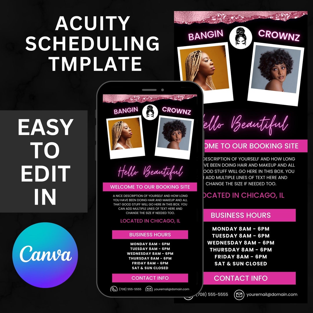DIY Acuity Template Website, Acuity Scheduling Template, Booking Site ...
