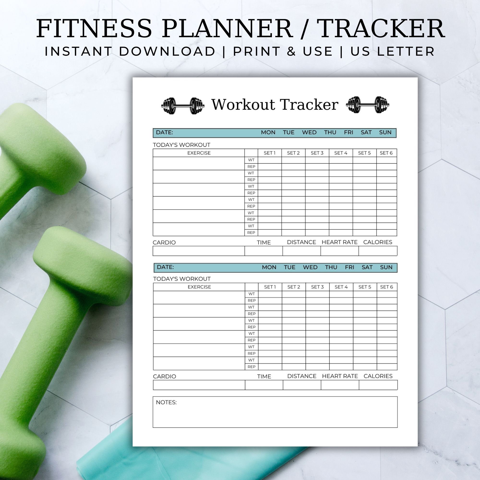 Fitness Planner Printable, Weight Loss Tracker, Goals, Meal Plan - Etsy