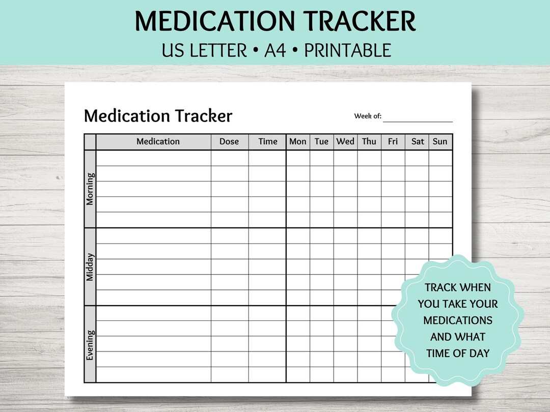 Medication Tracker, Medication Log, Daily Tracker, Printable - Etsy