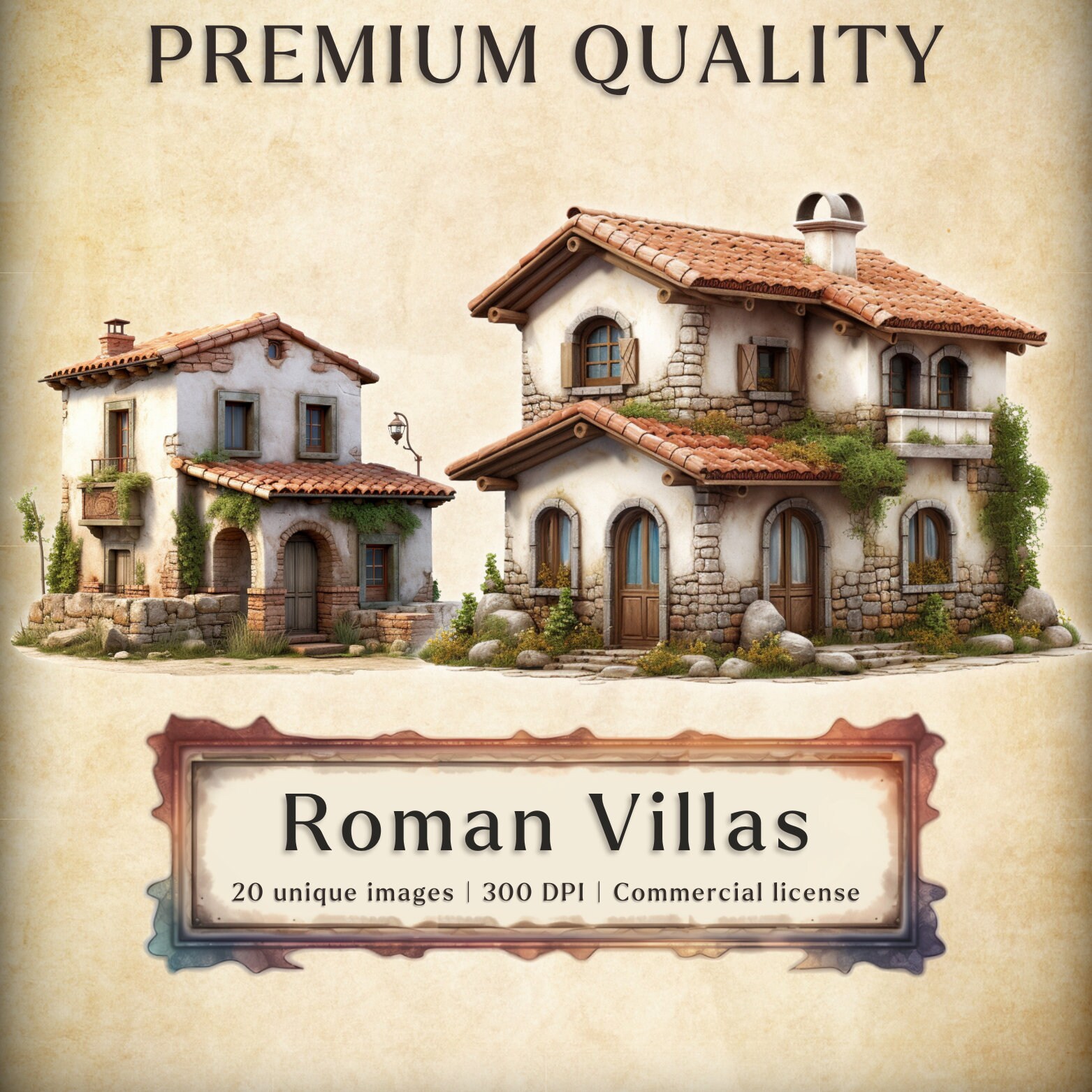 Ancient Roman Villa Clipart Bundle: PNG & SVG Roman Villa Clipart ...