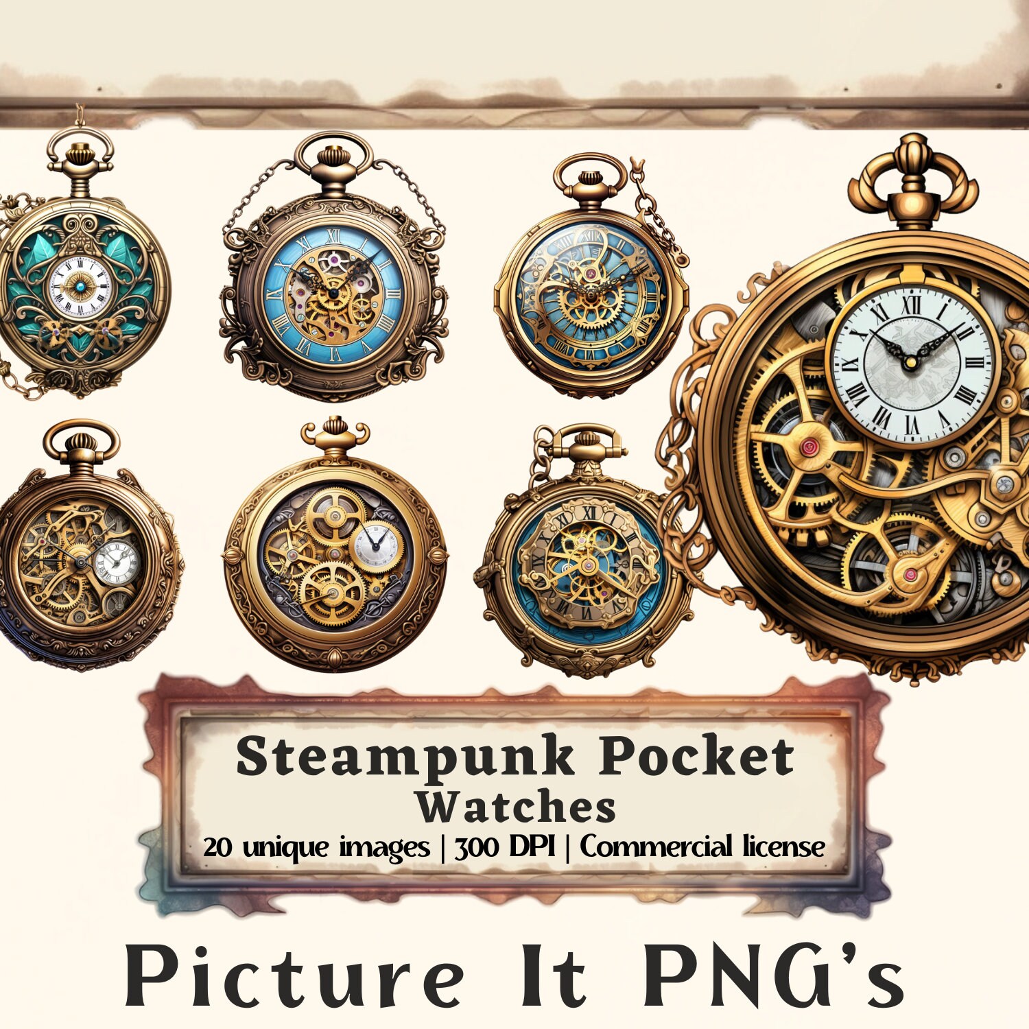 Steampunk Pocket Watch Vector