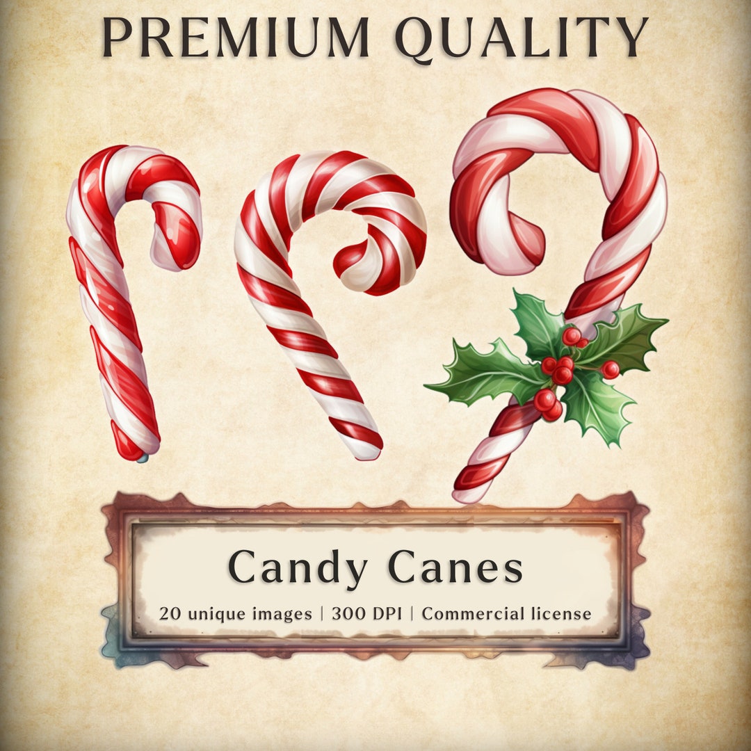 Festive Candy Cane Clipart Bundle: PNG & SVG Holiday Candy Cane Clipart ...