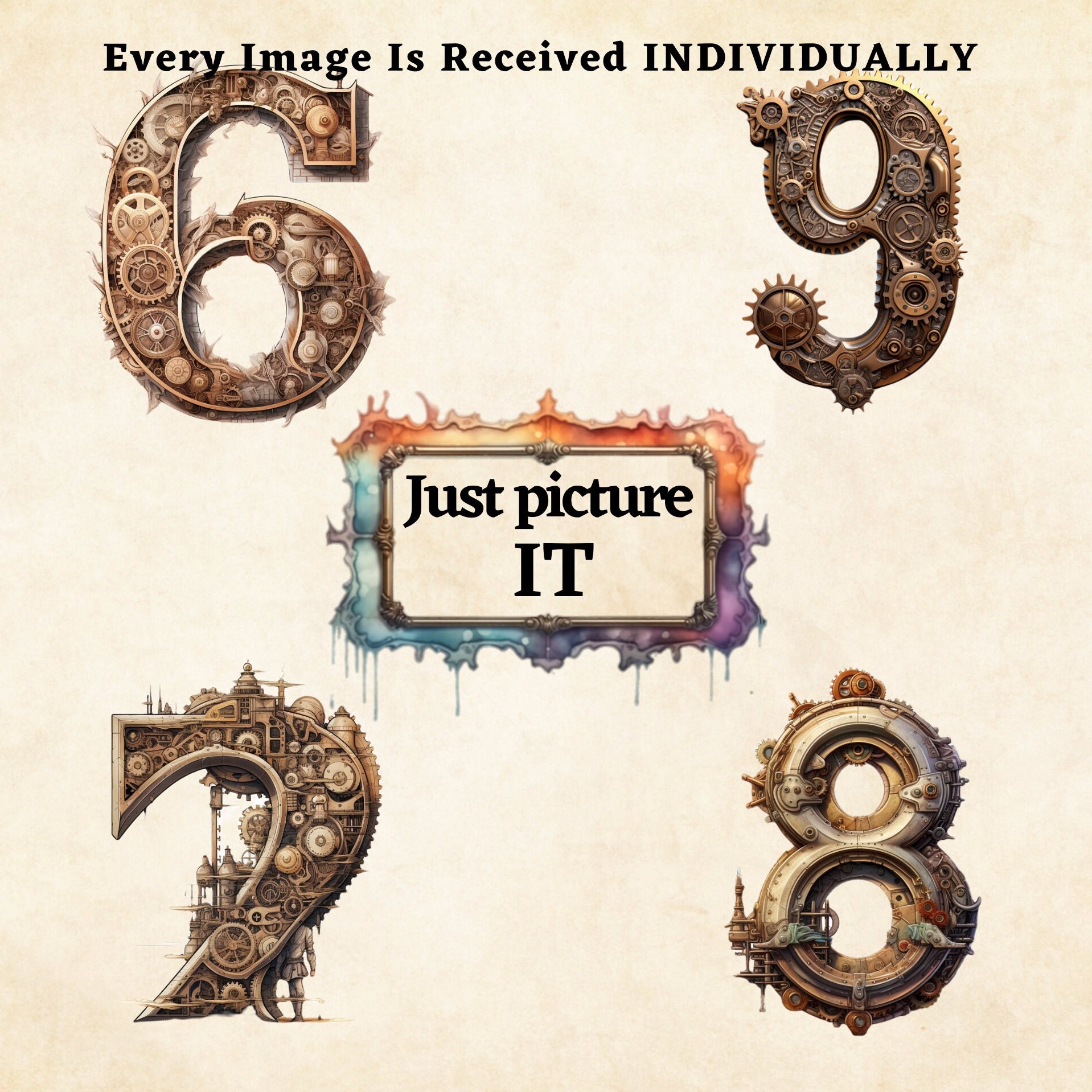 Steampunk Numbers clipart bundel: letters en cijfers clipart - Etsy ...