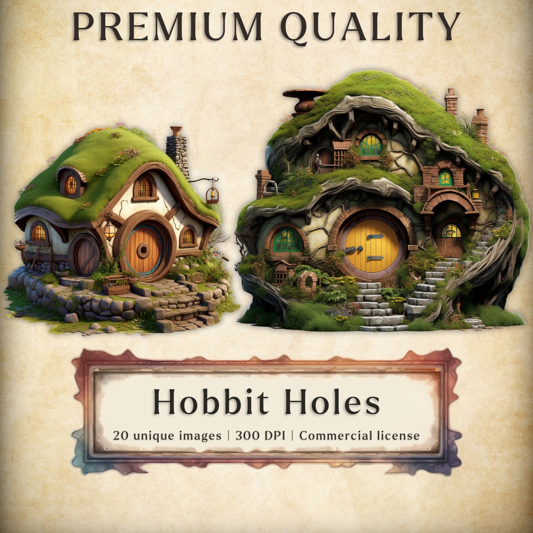 Hobbit Hole Clipart Bundle: PNG & SVG Fantasy Hobbit Hole Clipart ...