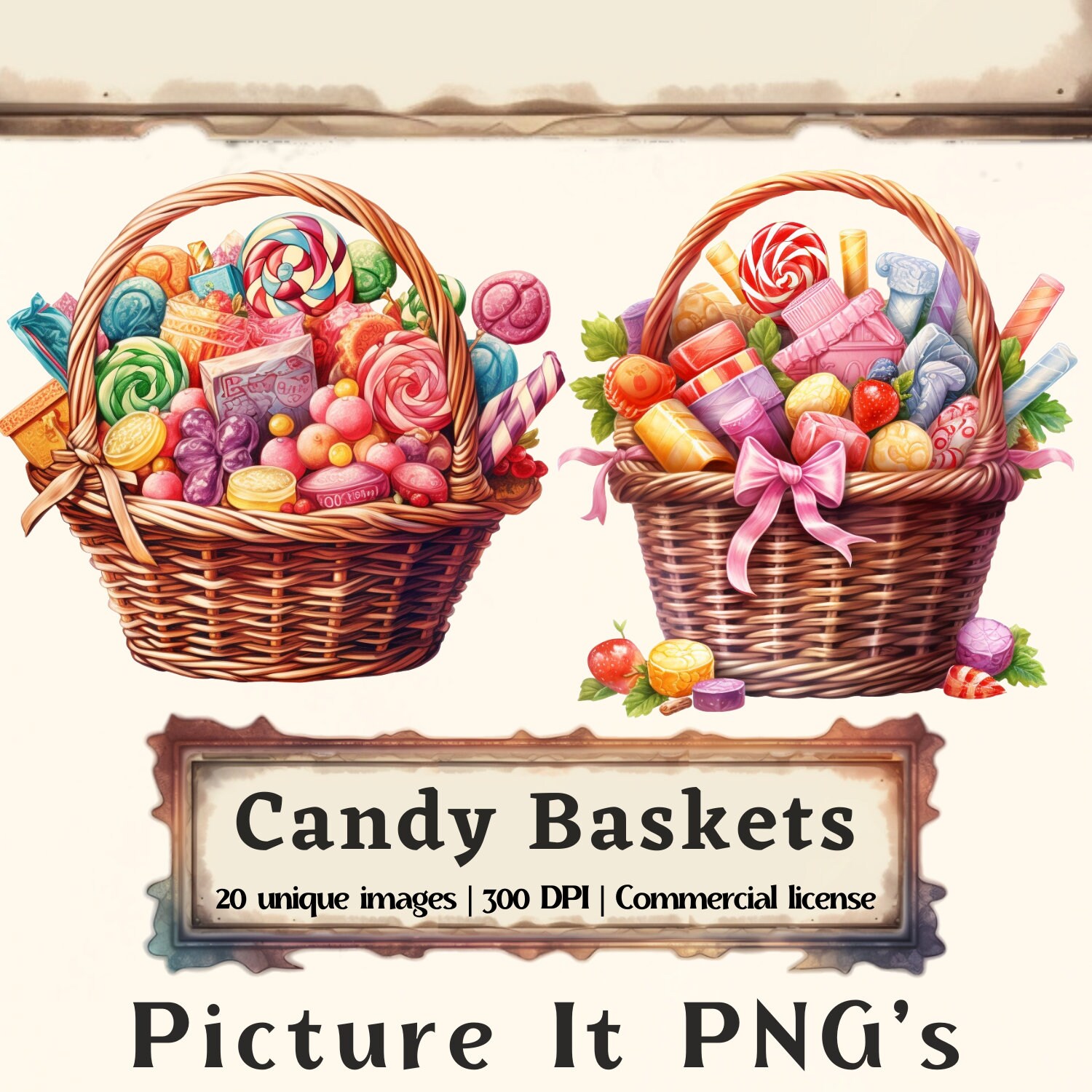 Candy Gift Basket Clipart