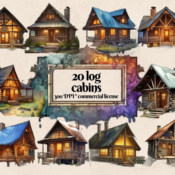 Log Cabin Art - Etsy
