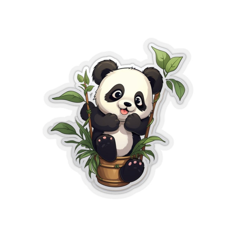 Cute Panda Sticker, Vinyl for Laptops, Phones, Panda Lover, Panda Decal ...