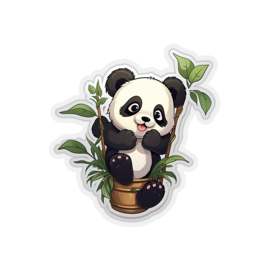 Cute Panda Sticker, Vinyl for Laptops, Phones, Panda Lover, Panda Decal ...
