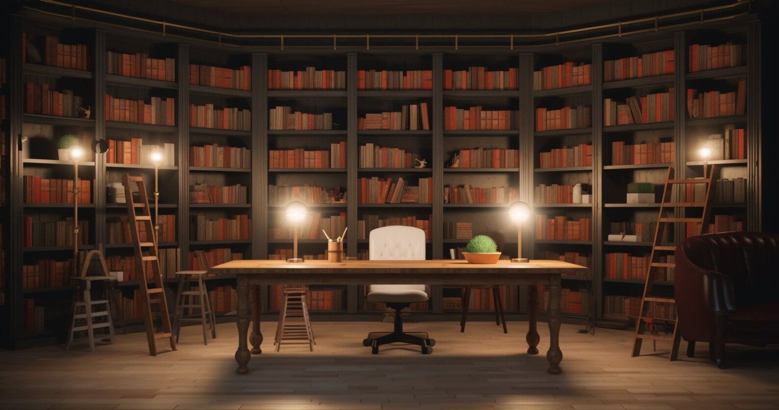 Literary Escape: Bookshelf Zoom/teams Background Library Filled With ...