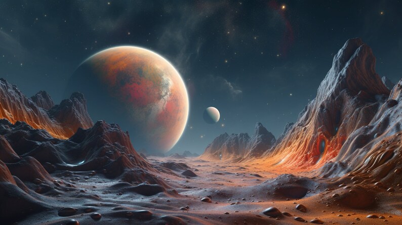 Space Planet Scene Zoom or Teams Background, Futuristic Planet Zoom ...