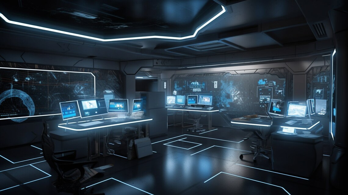Space Station Office: Futuristic Zoom/teams Background Explore the ...