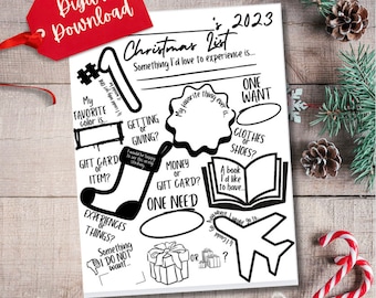 Christmas Wish List Printable, My Christmas Wish List, Instant Download ...