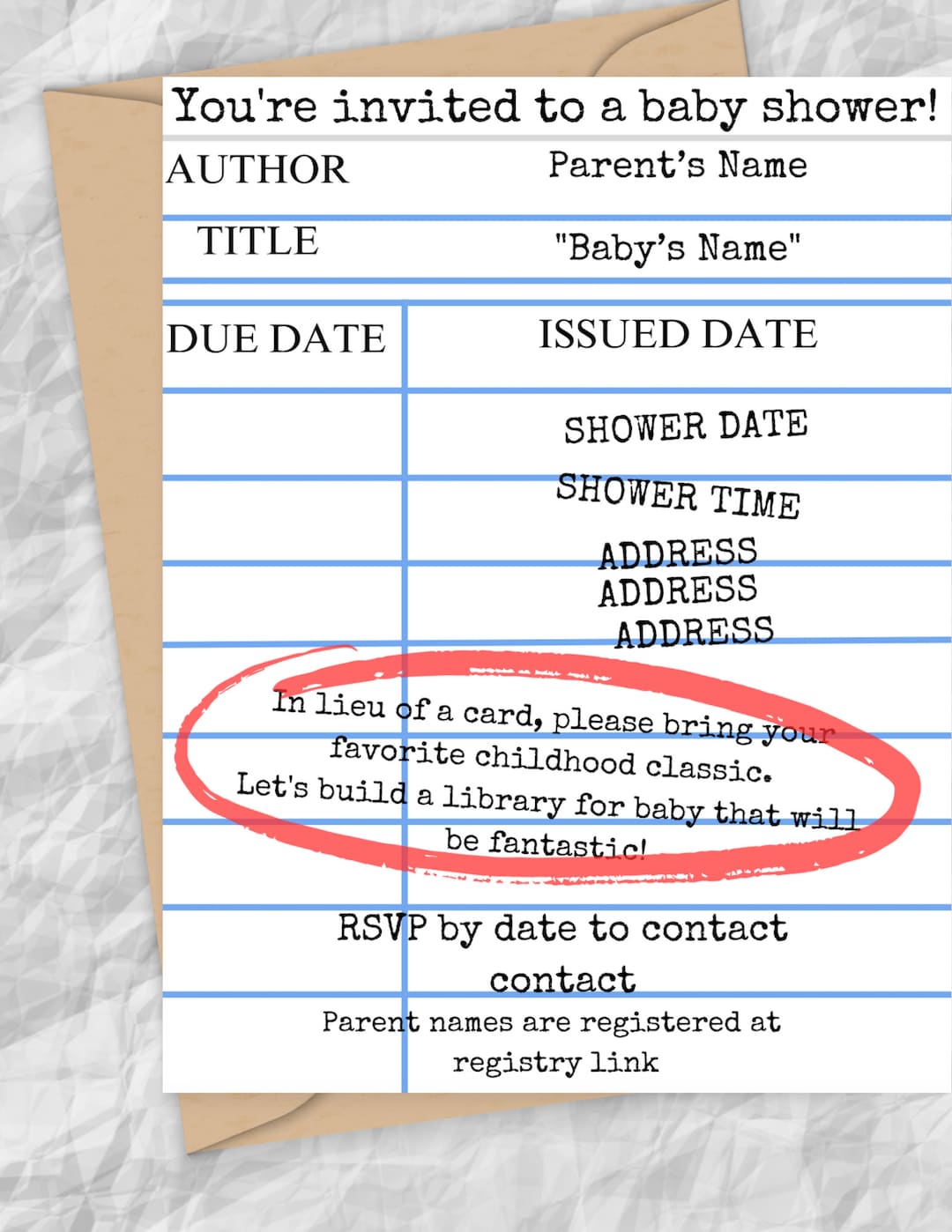 Editable Library Theme Baby Shower Invitation - Etsy