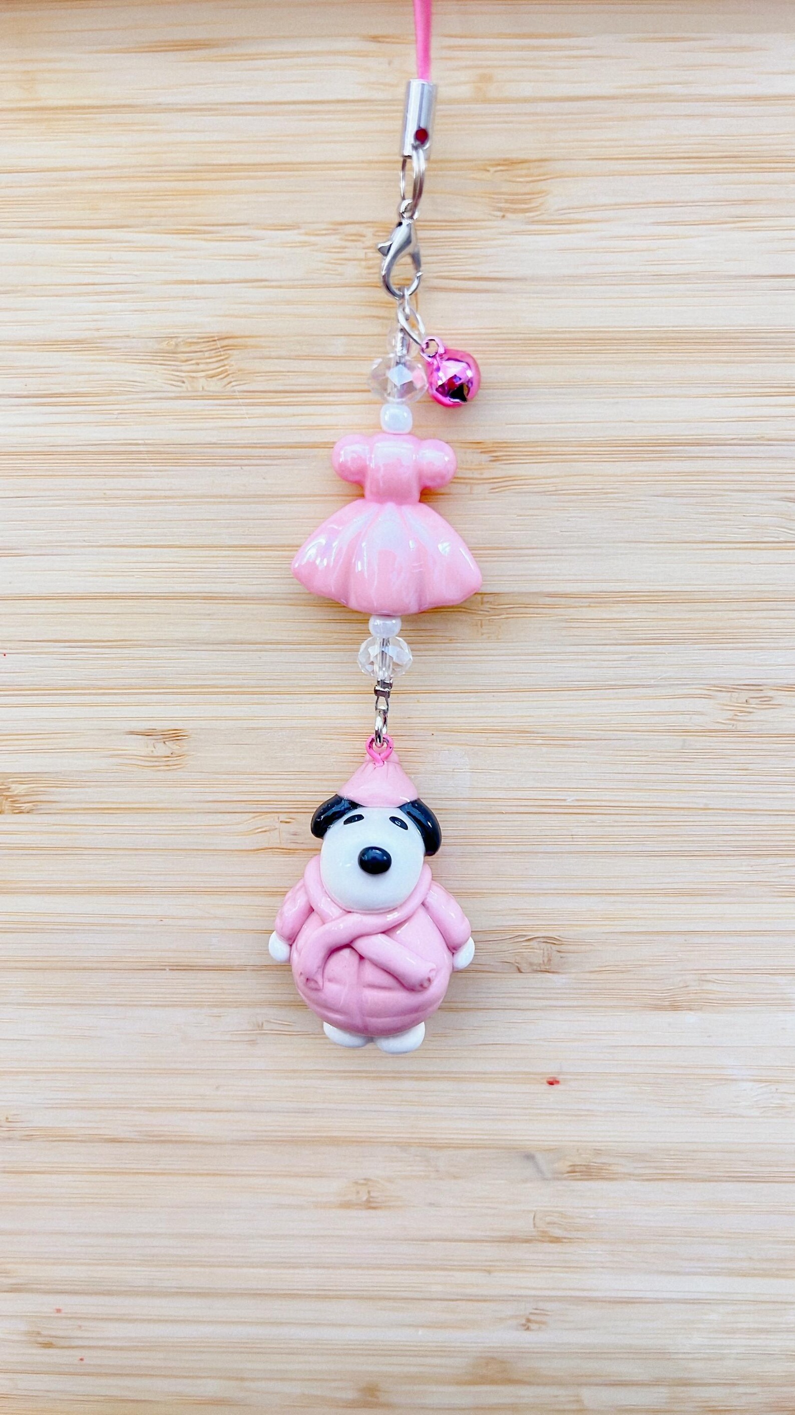 Snoopy Puffer Jacket Charm | Handmade Polymer Clay Keychain | Pastel ...