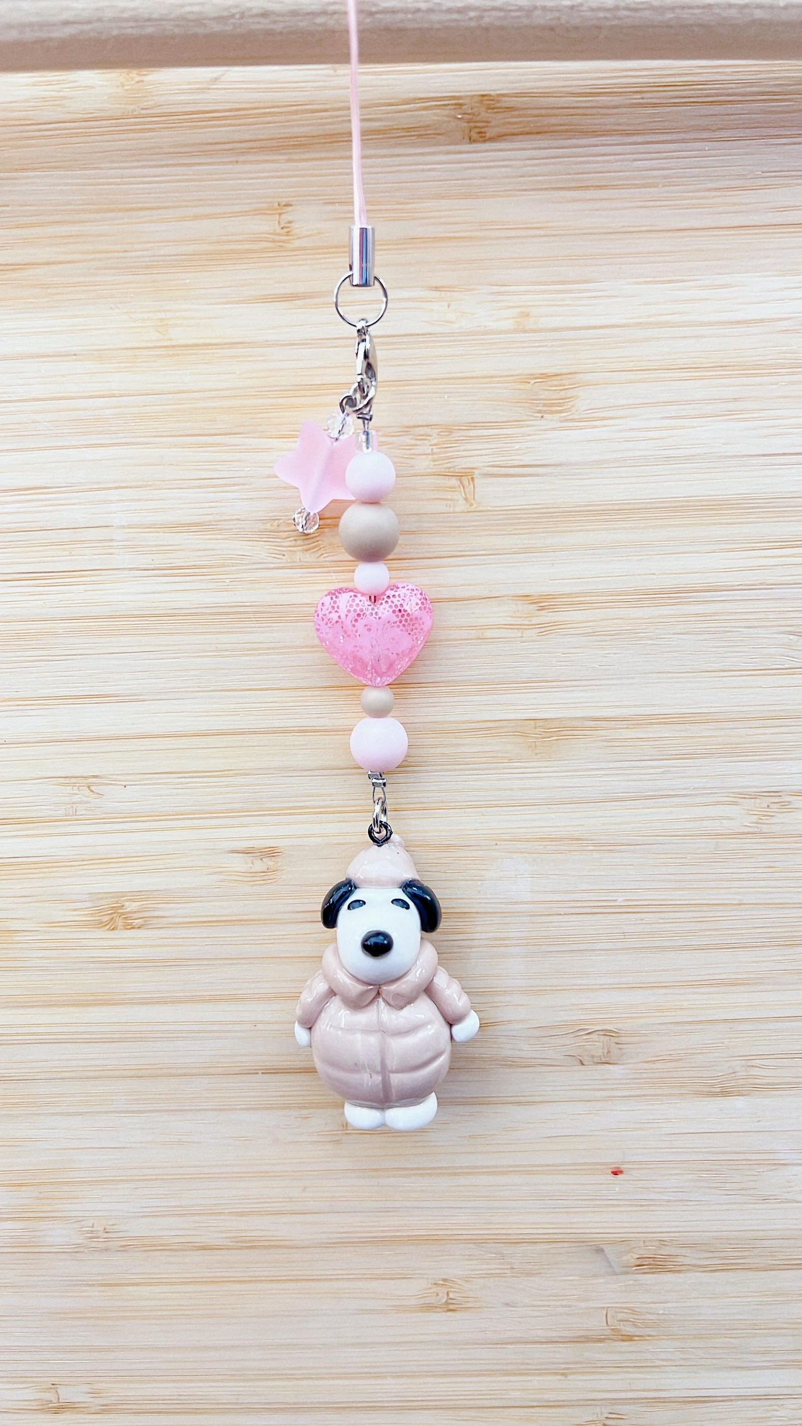 Snoopy Puffer Jacket Charm | Handmade Polymer Clay Keychain | Pastel ...