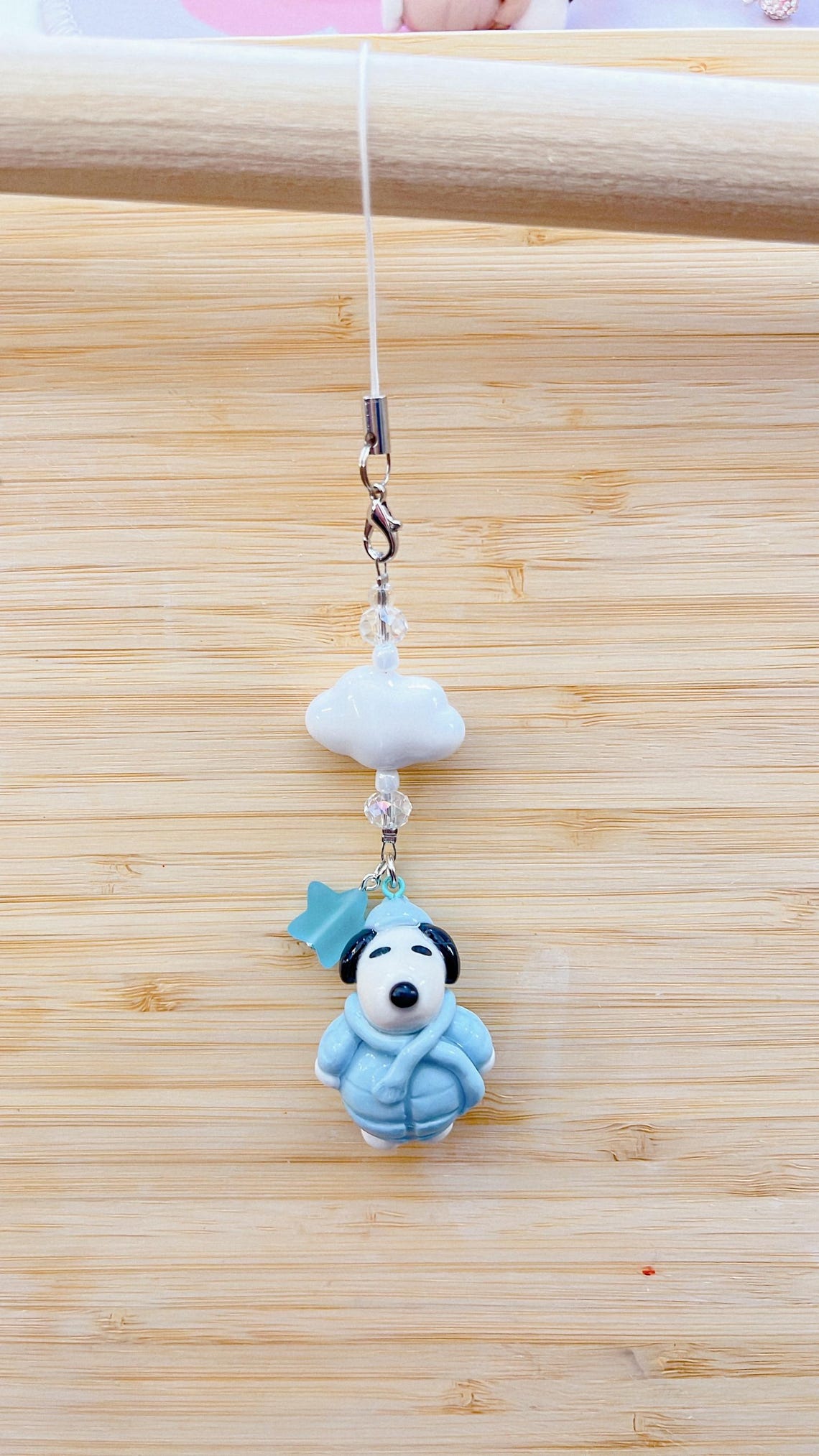 Snoopy Puffer Jacket Charm | Handmade Polymer Clay Keychain | Pastel ...